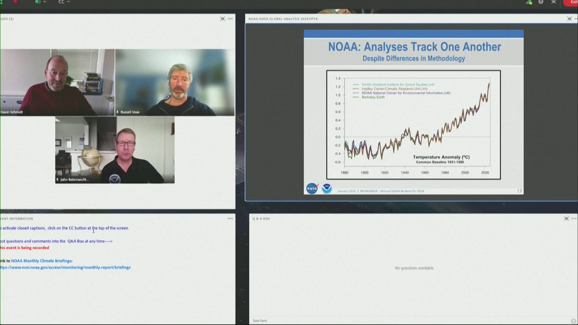 NASA / NOAA brief on global temperatures – PIX11