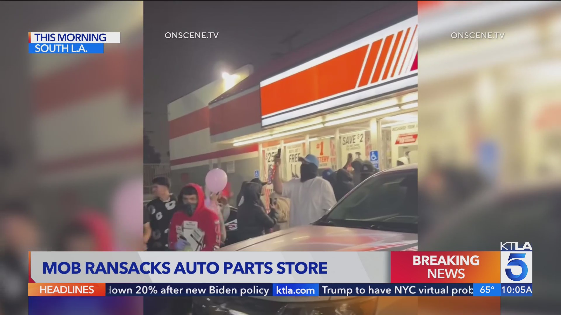 Looters break into Auto Zone following street takeover report in L.A ...
