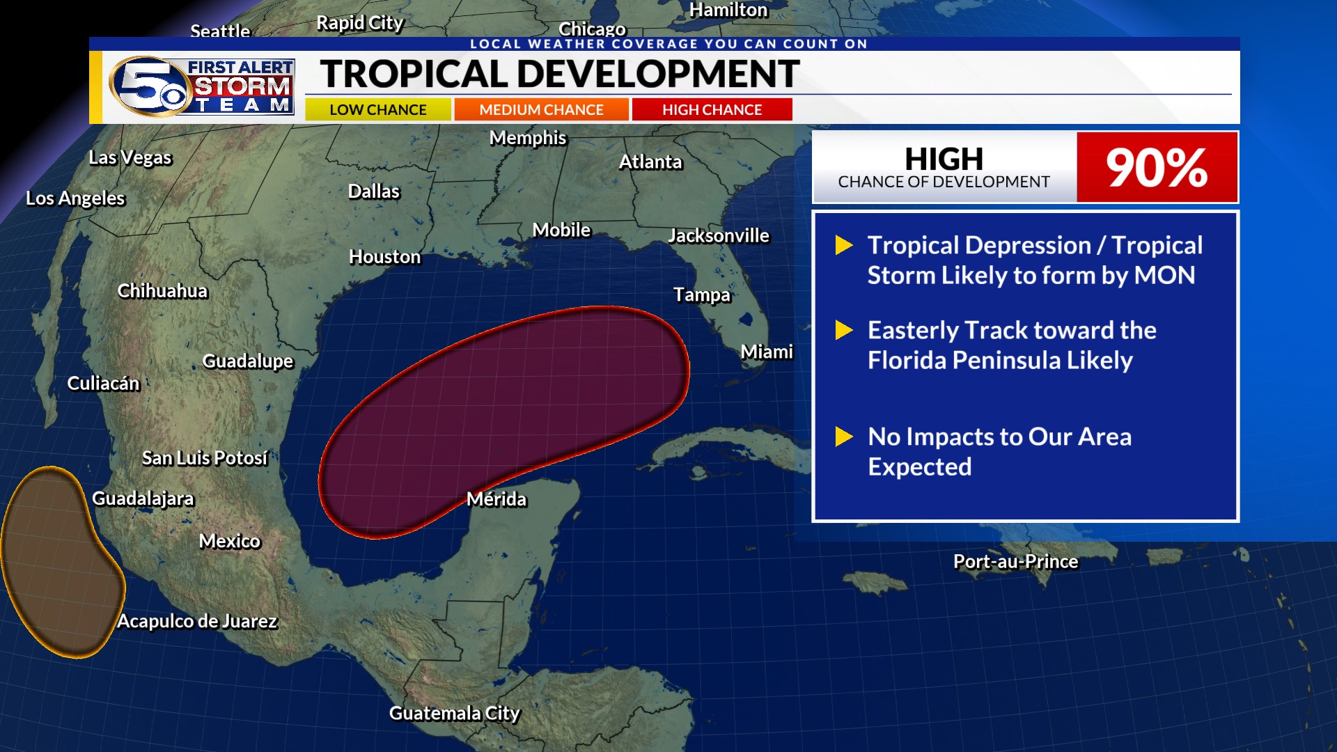 High chance for tropical system to form in the Gulf in the next 48 ...