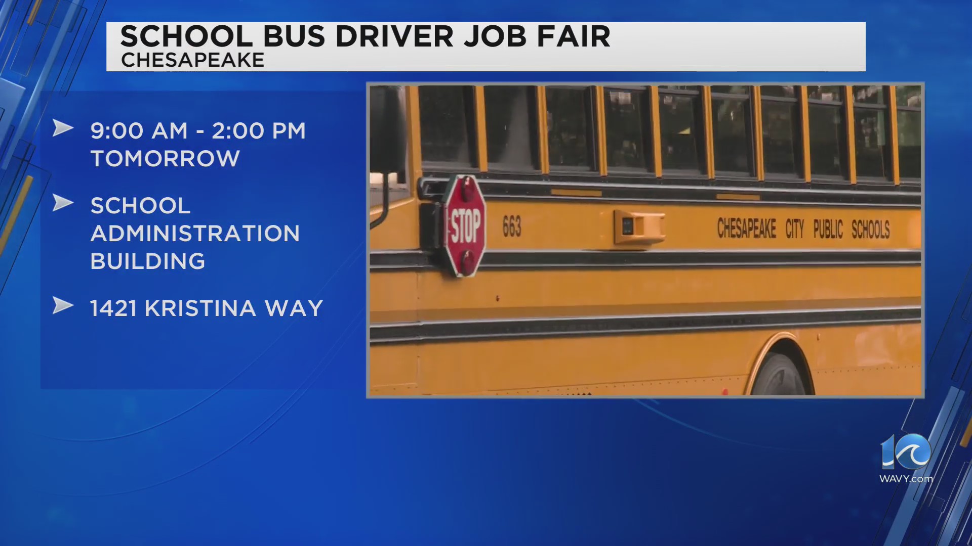 School bus driver job fair in Chesapeake – WAVY.com