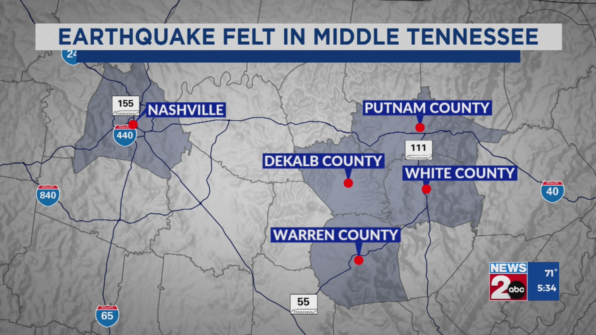 Shaking reported in Middle TN during 4.1 magnitude earthquake in East ...