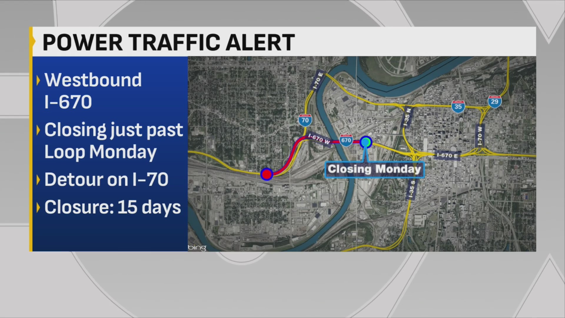 I-670 EB closing Monday for maintenance, KDOT says – FOX 4 Kansas City ...