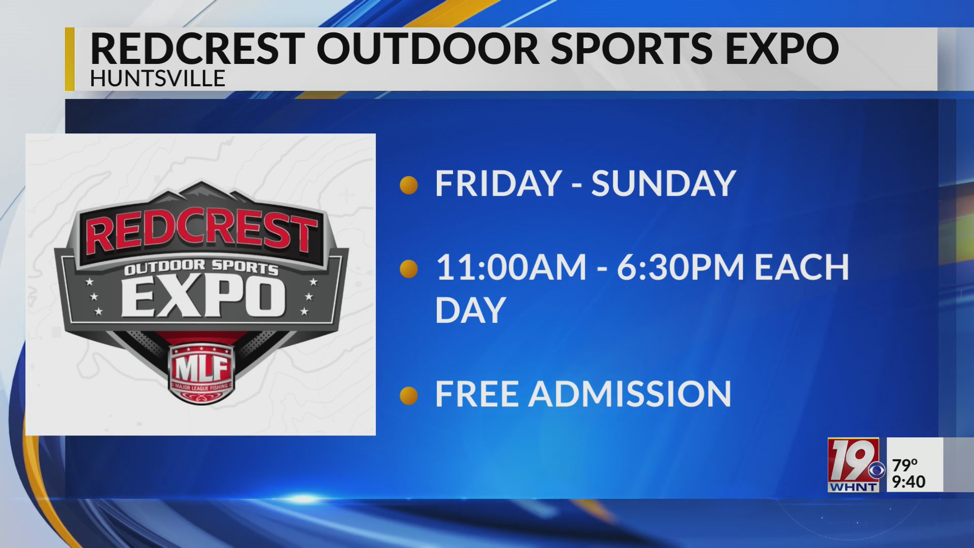 Redcrest Outdoor Expo | April 4, 2025 | News 19 at 9:30 a.m. – WHNT.com