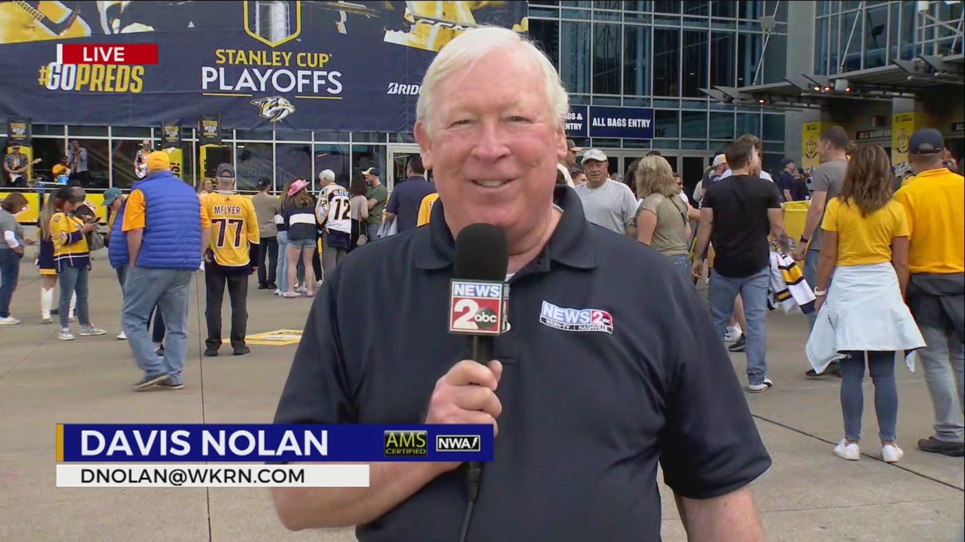 Davis Nolan interviews Predators fans ahead of Game 6 of the first ...