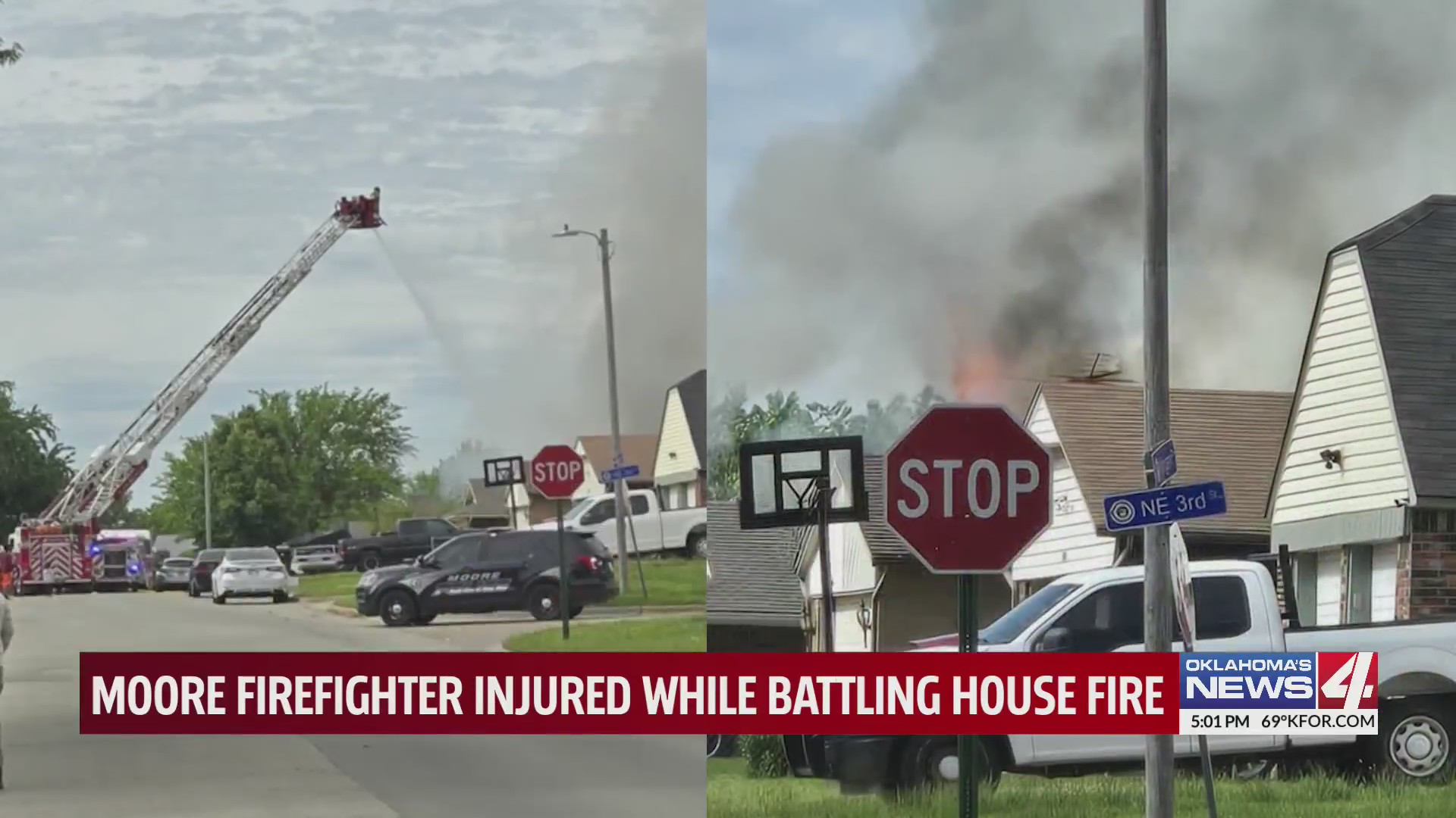 Moore firefighter injured while battling house fire – KFOR.com Oklahoma ...