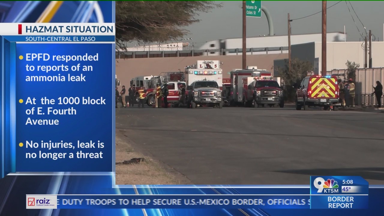 EPFD clears ammonia leak from South-Central EP – KTSM 9 News
