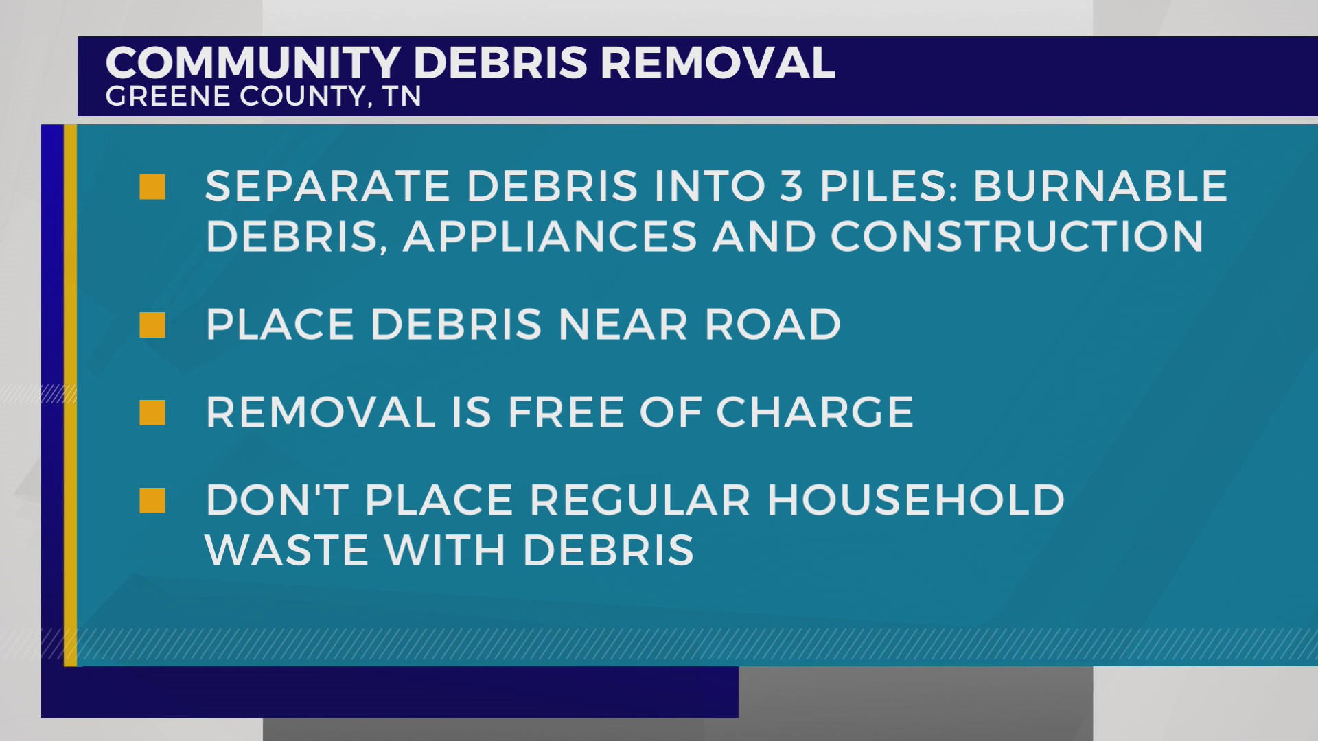 Greene County EMA provides instructions for debris removal – WJHL | Tri ...