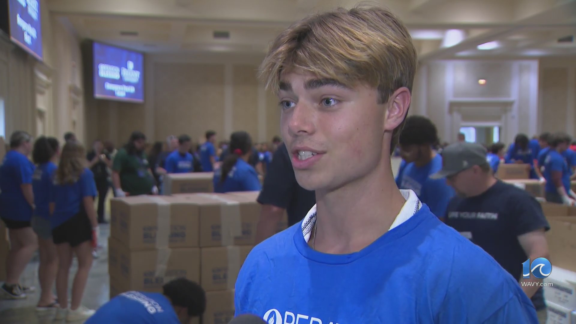 Regent freshmen prep meal kits for Operation Blessing – WAVY.com