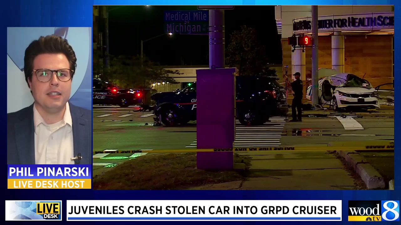 Police: Stolen car crashes into GRPD cruiser; no serious injuries ...