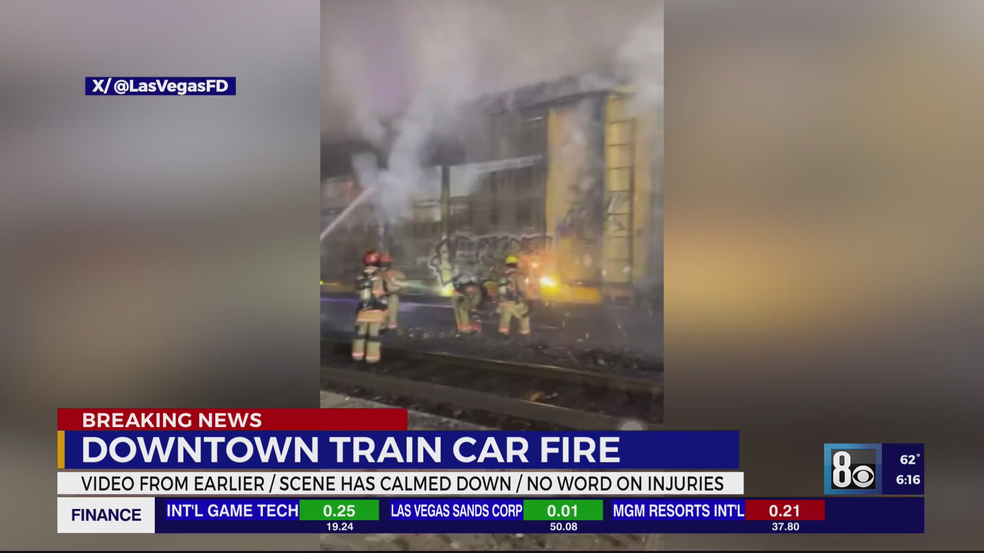 Train car fire shuts down nearby roads in downtown Las Vegas – KLAS