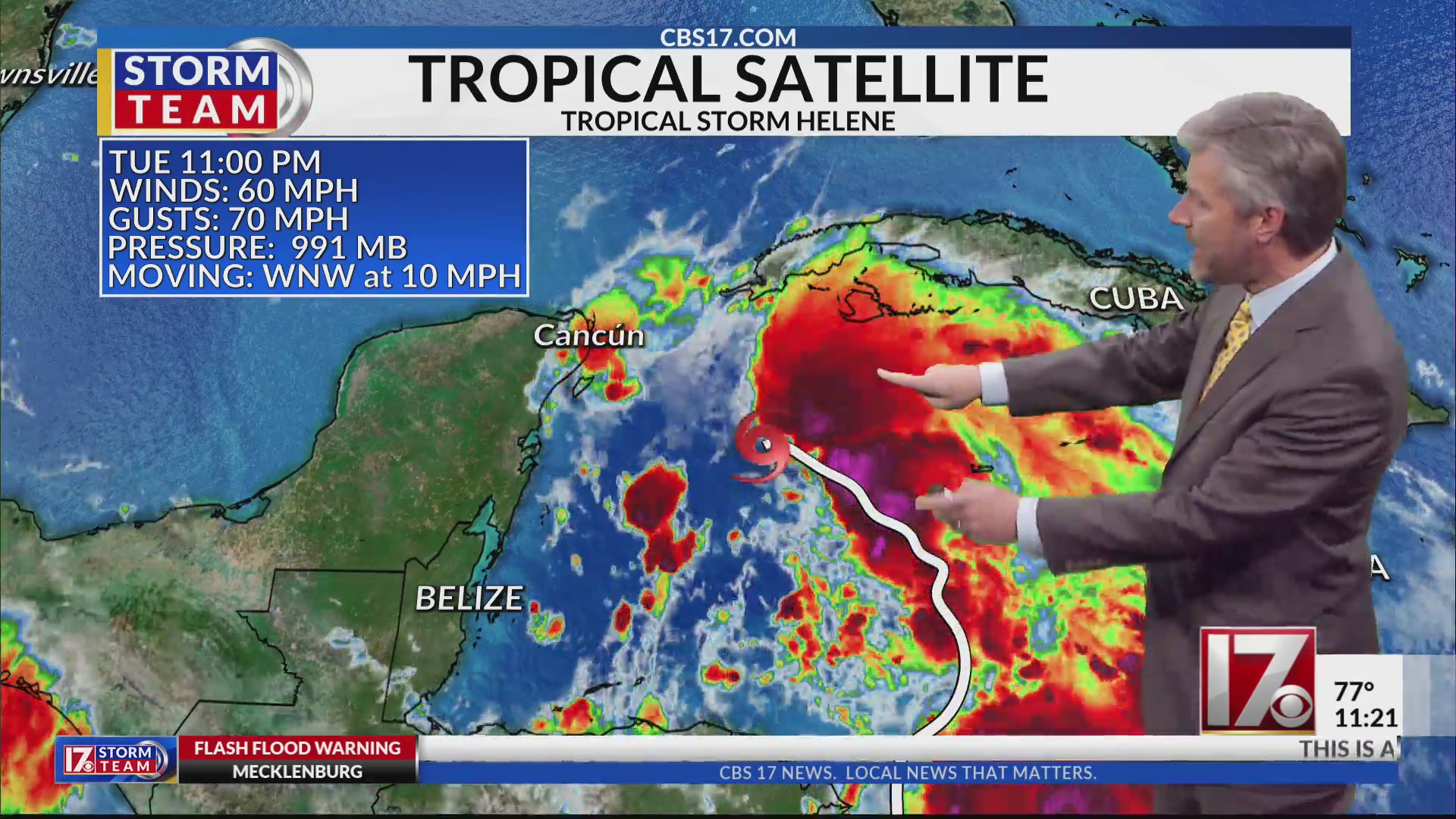 11 pm Tuesday – Tropical Storm Helene update – CBS17.com