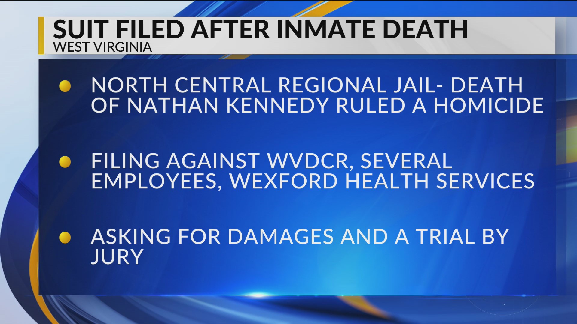 Lawsuit filed over West Virginia inmate who died hours after booking ...