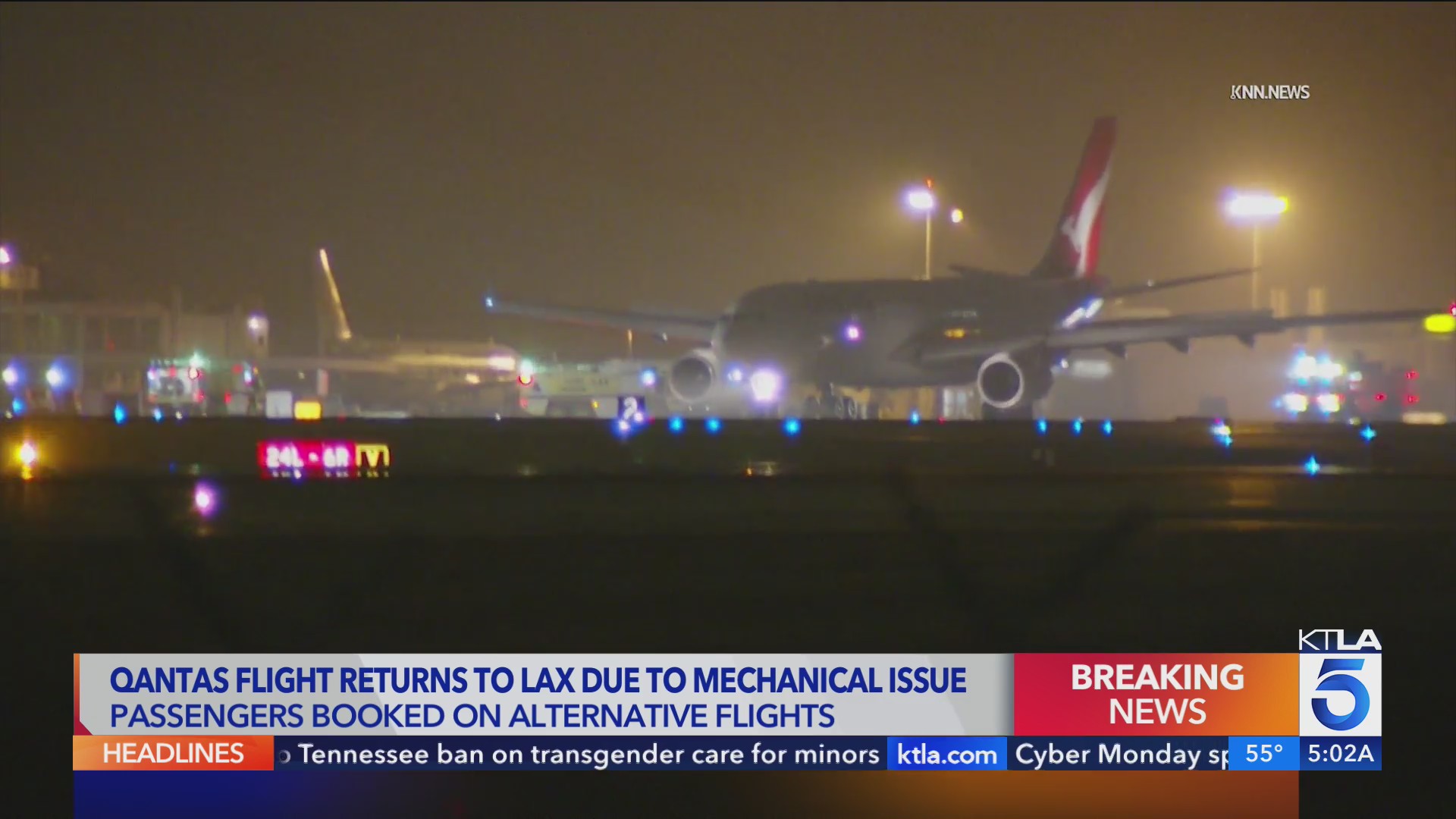 Qantas flight returns to LAX due to mechanical issue – KTLA
