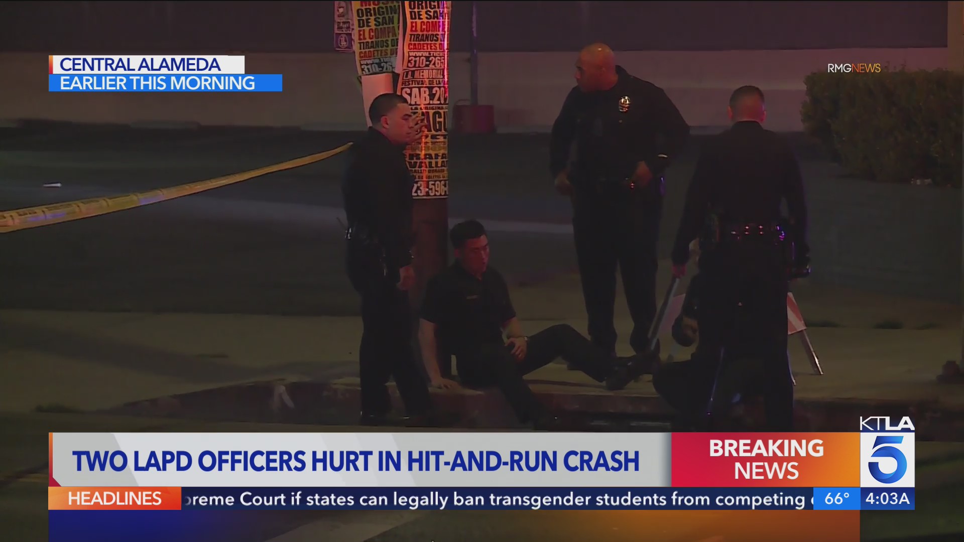 DUI suspect crashes into officers, injuring 2: LAPD – KTLA