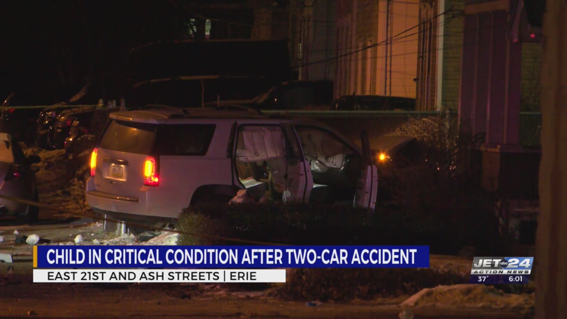 A one-year-old is ejected, in critical condition after two-car accident ...