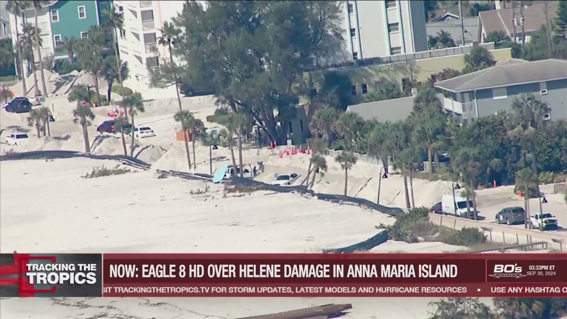 Live aerials over Anna Maria Island as Eagle 8 surveys damage left by ...