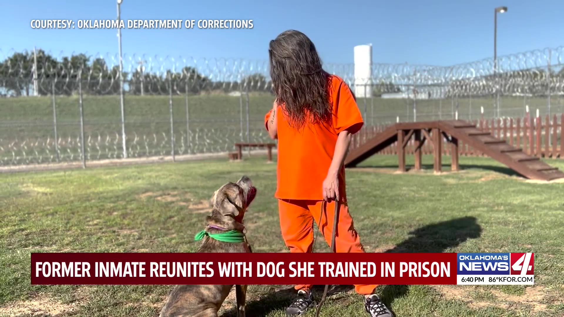 Oklahoma inmate adopts dog after training him behind bars, despite 100 ...