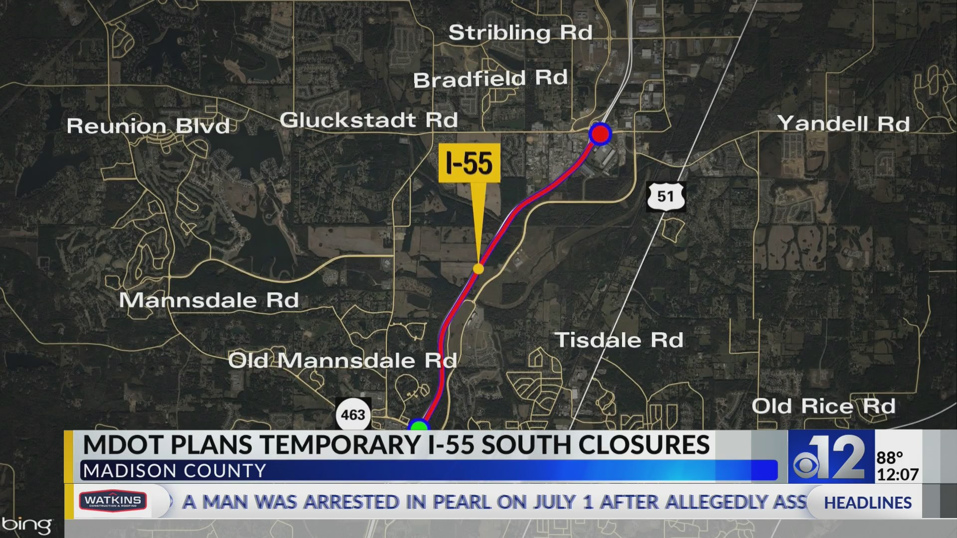 MDOT plans temporary I-55 South closures in Madison County – WJTV