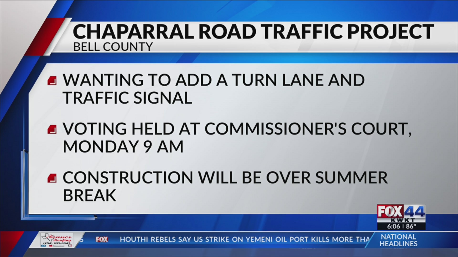 Input sought on Killeen Chaparral Road project – KWKT – FOX 44