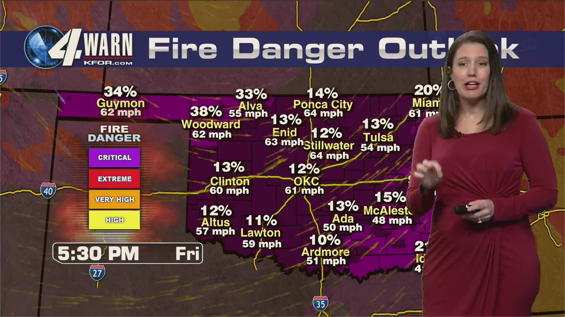 Meteorologist Emily Sutton details the high wind timeline for Friday (3 ...