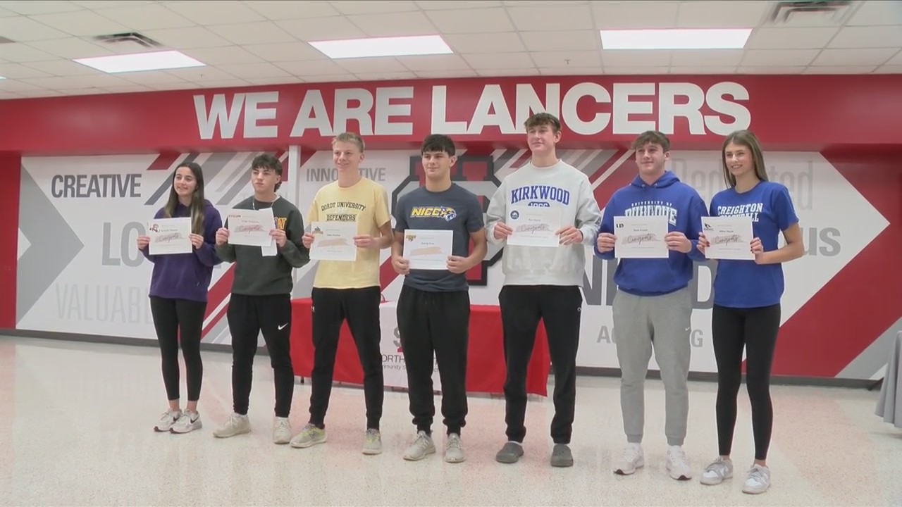 Seven Lancers athletes sign letters of intent at North Scott High ...