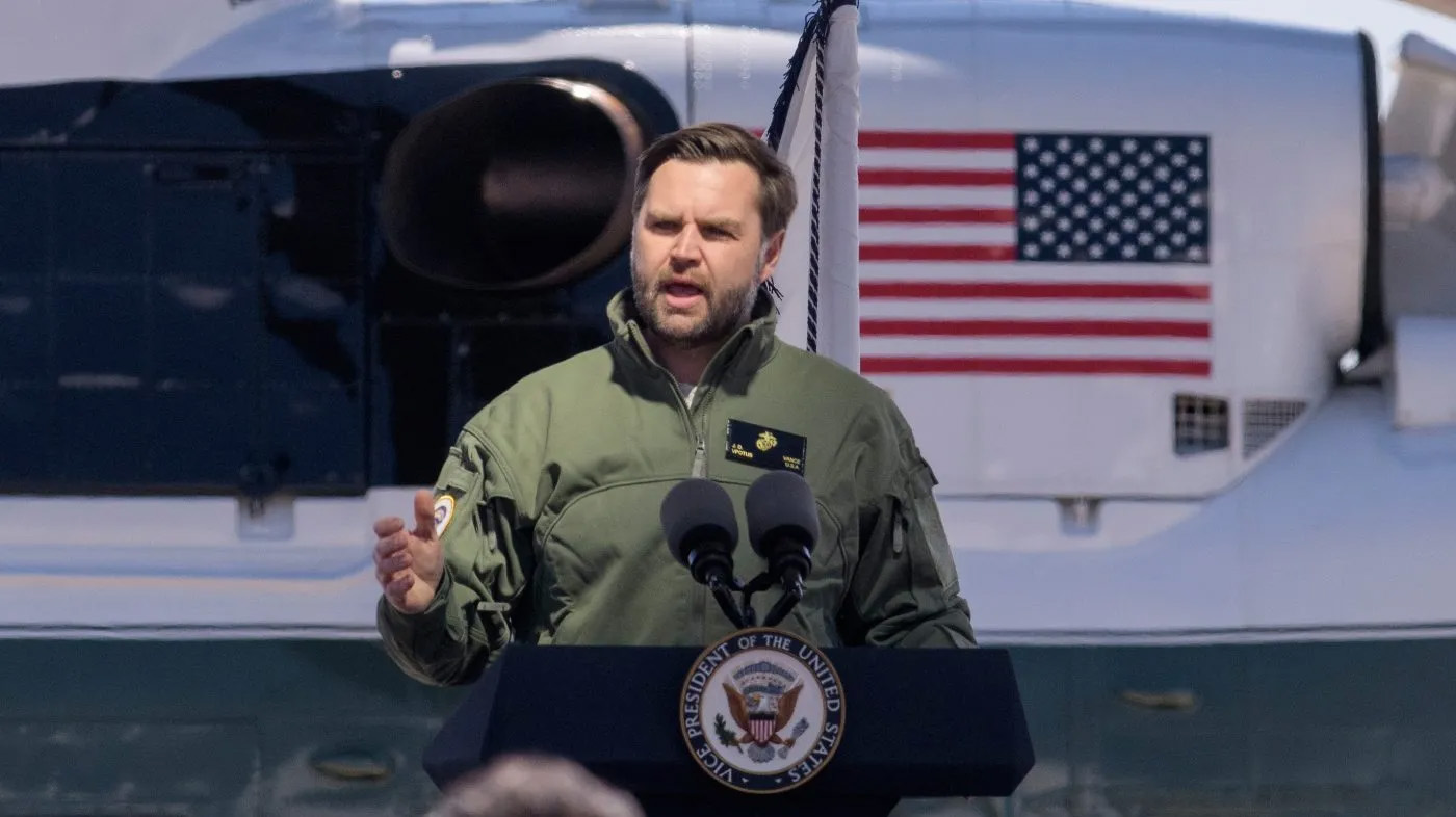 VP Vance, second lady Usha Vance greet troops at Pituffik Space Base in ...