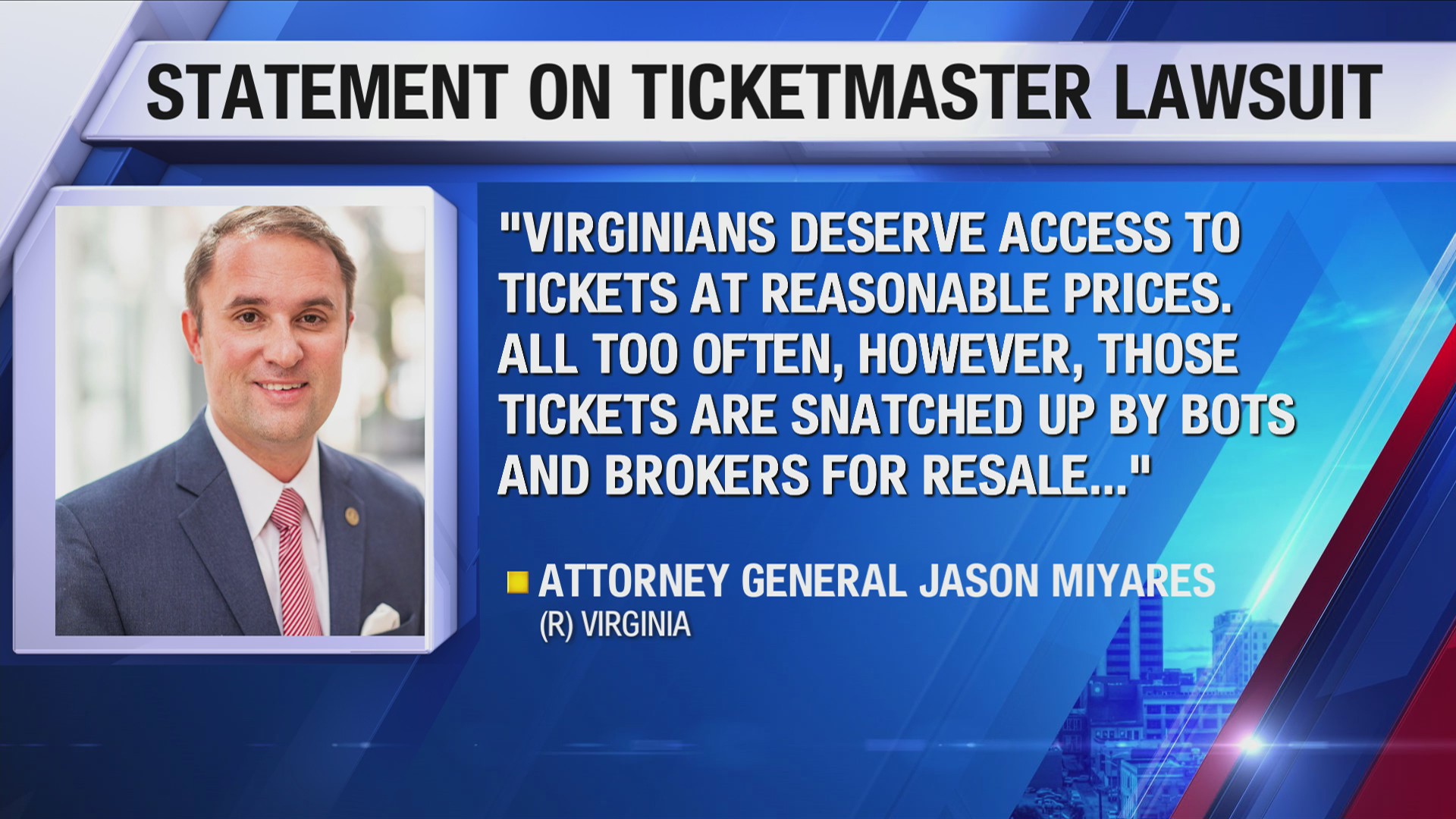 Virginia and six states sue Ticketmaster over ticket sales – WIVT – News 34