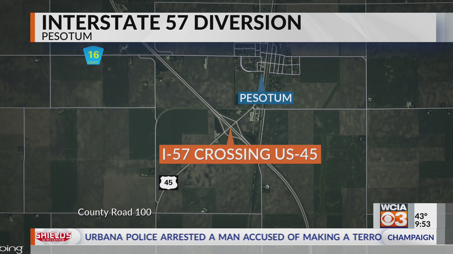 Large pothole causes traffic reroute on I-57 – WCIA.com