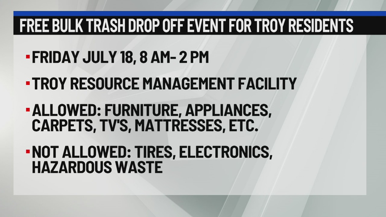 Troy to host free bulk trash drop-off event – NEWS10 ABC