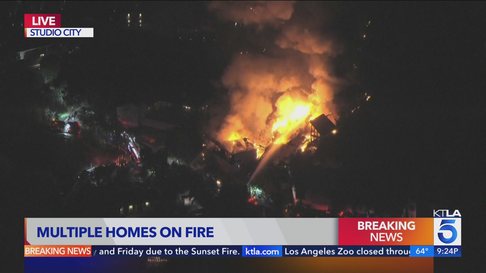 Multiple Studio City homes on fire – KTLA