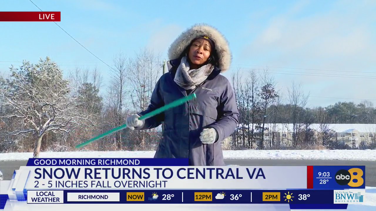 Alexis Throws a snow ball at Mark – WRIC ABC 8News