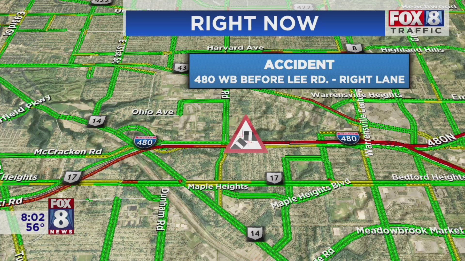 Crash, traffic delays on I-480 West – Fox 8 Cleveland WJW