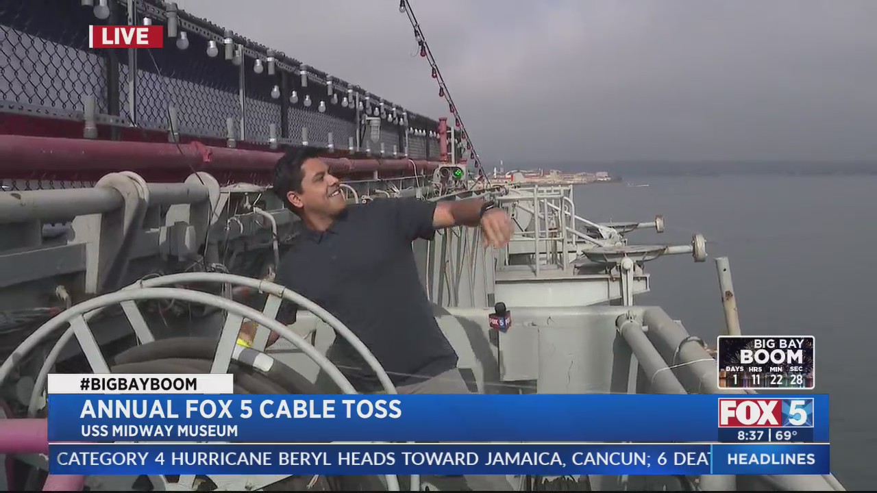 Big Bay Boom: Julian Del Gaudio makes annual cable toss – FOX 5 San ...