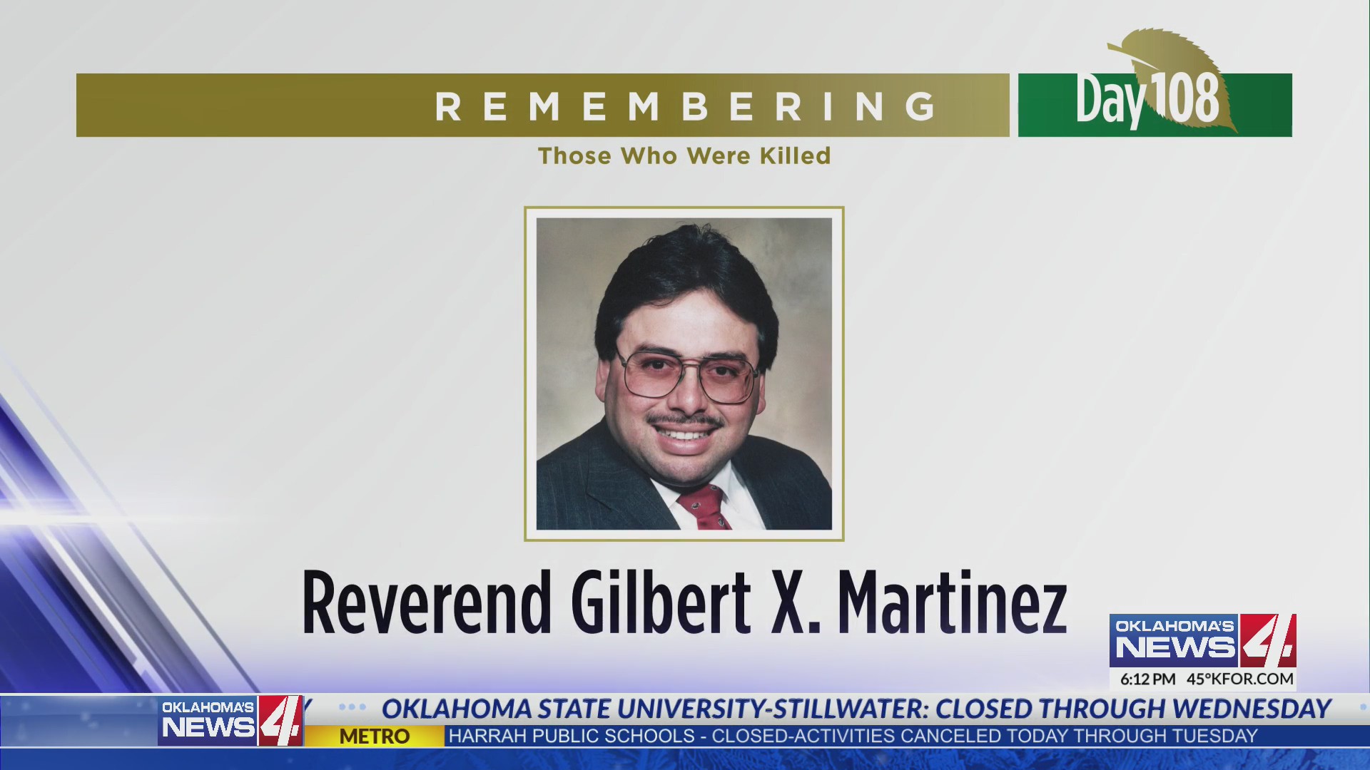 168 Days to remember those lost in the OKC bombing: Reverend Gilbert X. Martinez – KFOR.com ...