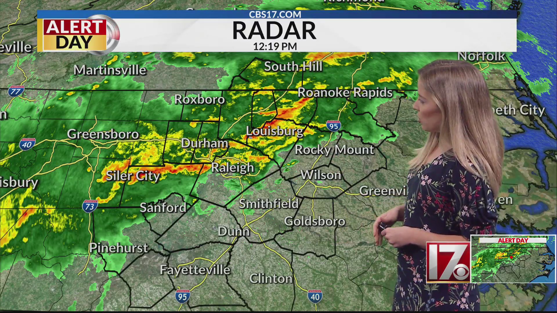 Monday weather at noon – CBS17.com
