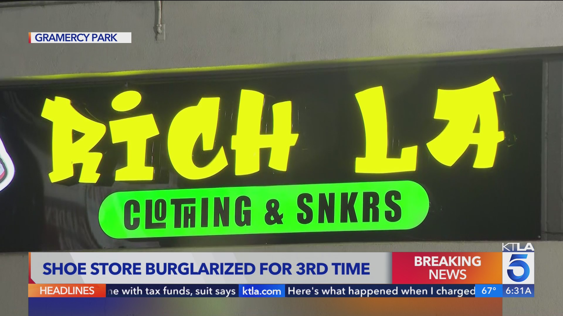 Burglars strike Rich LA shoe store for 3rd time – KTLA