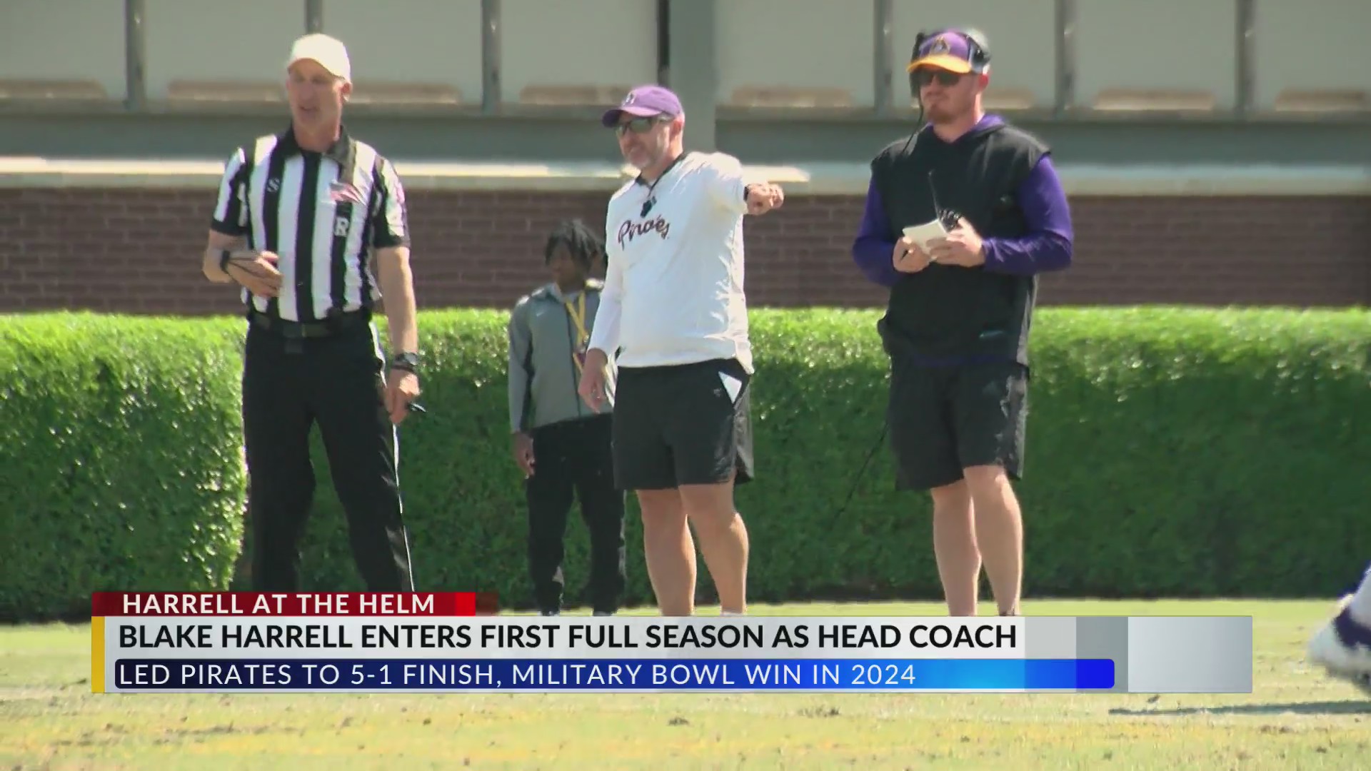 ECU Head Football Coach Harrell talks camp, upcoming season at kickoff ...