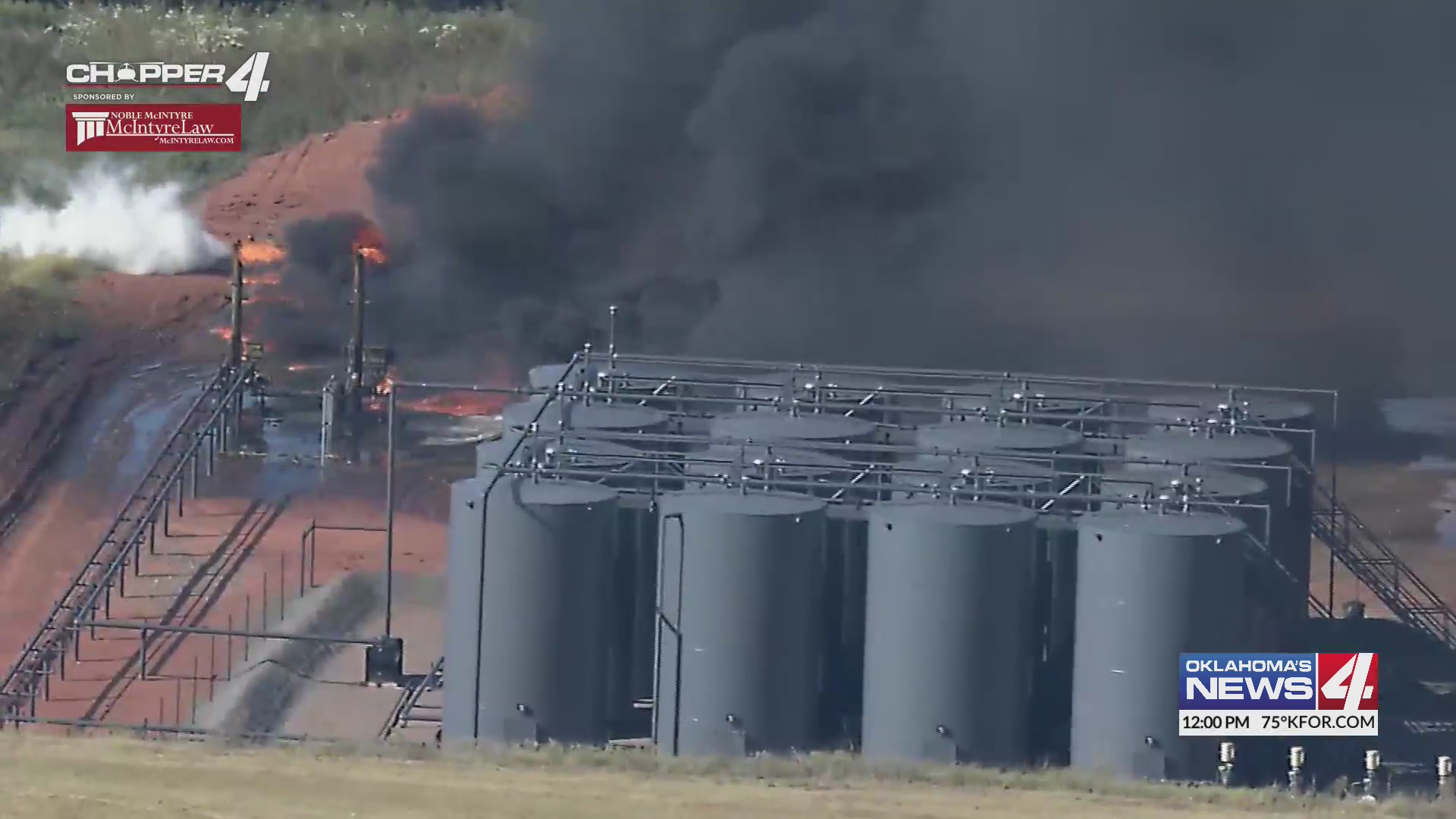 Crews battle tank battery fire – KFOR.com Oklahoma City