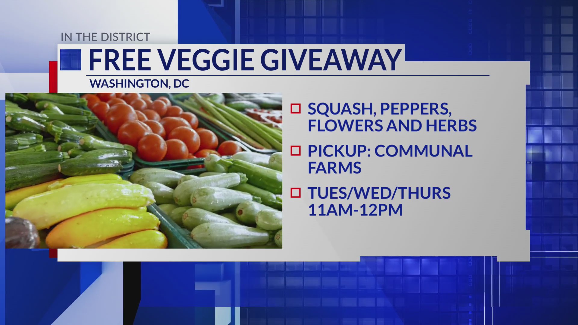 Free veggie giveaways happening in DC – DC News Now | DC, Virginia ...