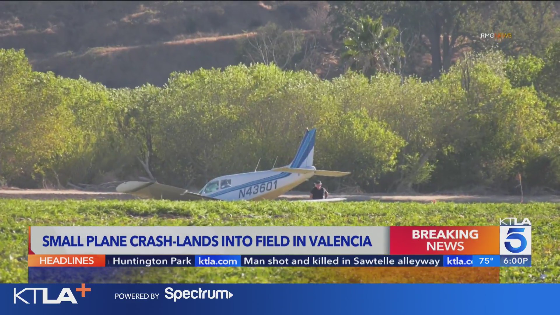 Small plane crash-lands into Valencia field – KTLA