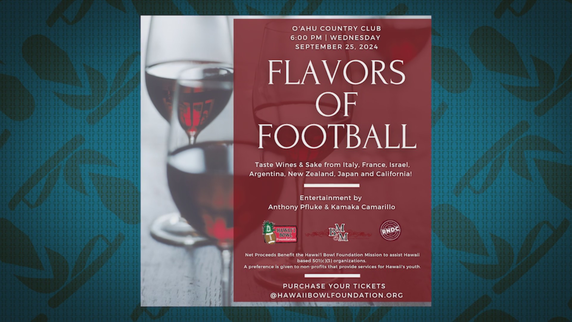 Flavors of Football: Wine Tasting Fundraiser to Support Hawai’i Youth ...