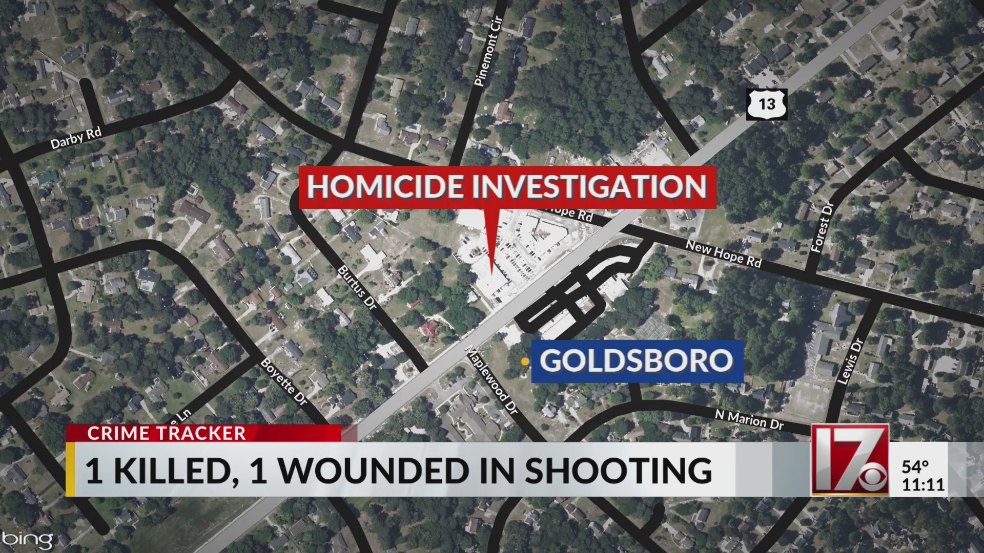 1 killed, one injured in Goldsboro shooting – CBS17.com