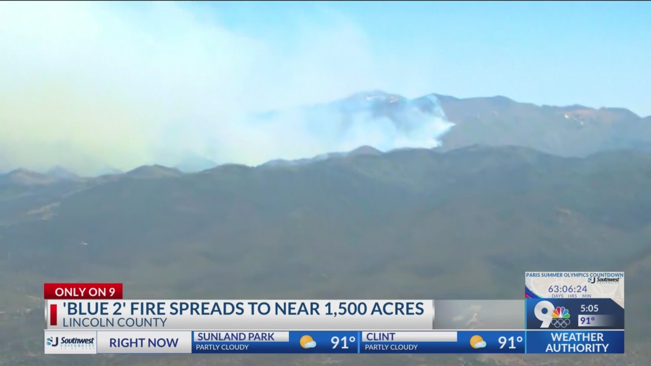 Blue 2 Fire spreads to nearly 1,500 acres by Ruidoso, NM – KTSM 9 News