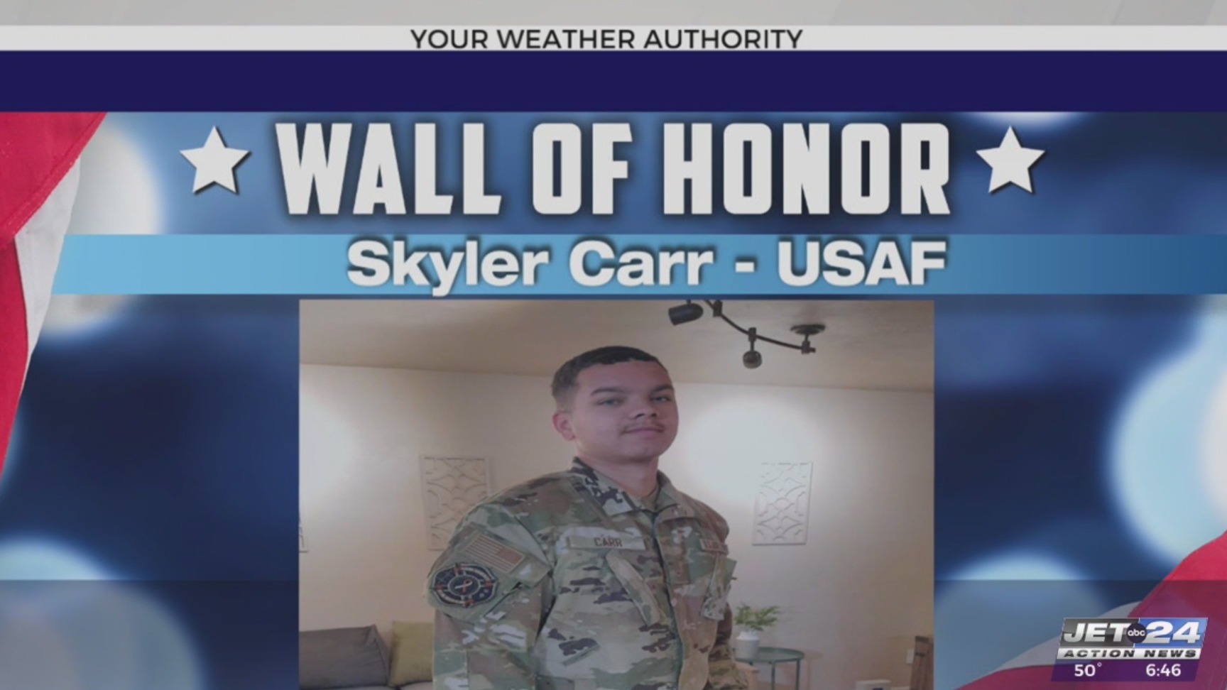 Wall of Honor: Skyler Carr – USAF – WJET/WFXP/YourErie.com