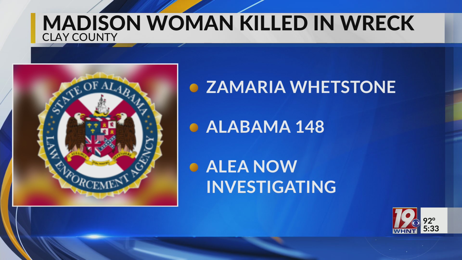 Madison Woman Killed in Wreck | July 27, 2025 | WHNT News 19 Sunday ...