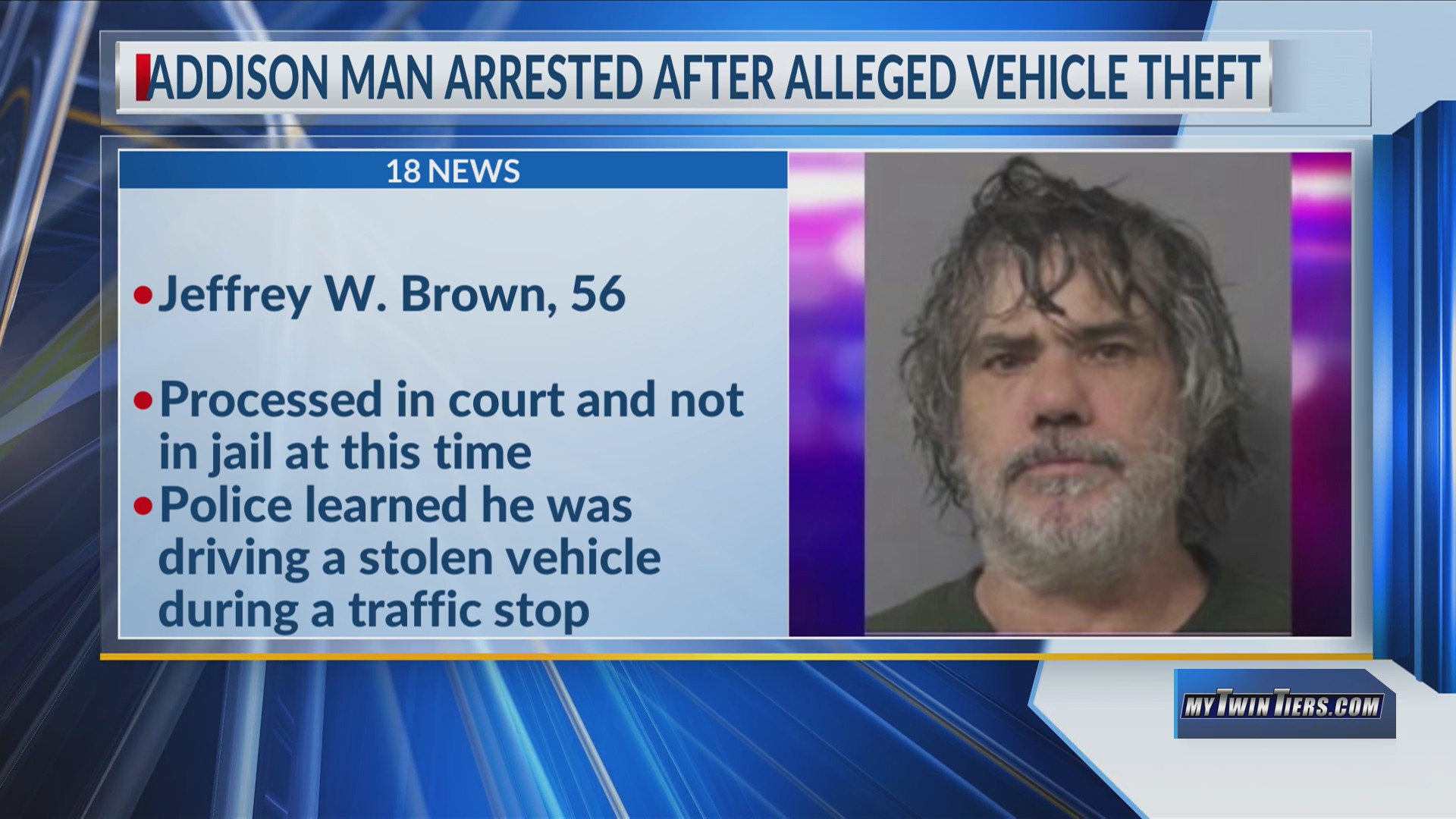 Addison man arrested on vehicle theft charge – WETM – MyTwinTiers.com