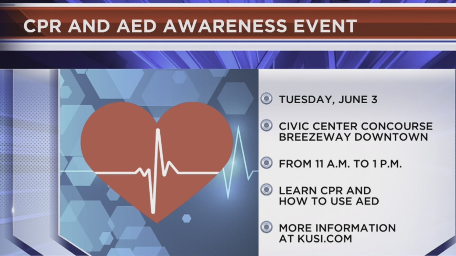 Free CPR and AED awareness event taking place June 3 – FOX 5 San Diego ...