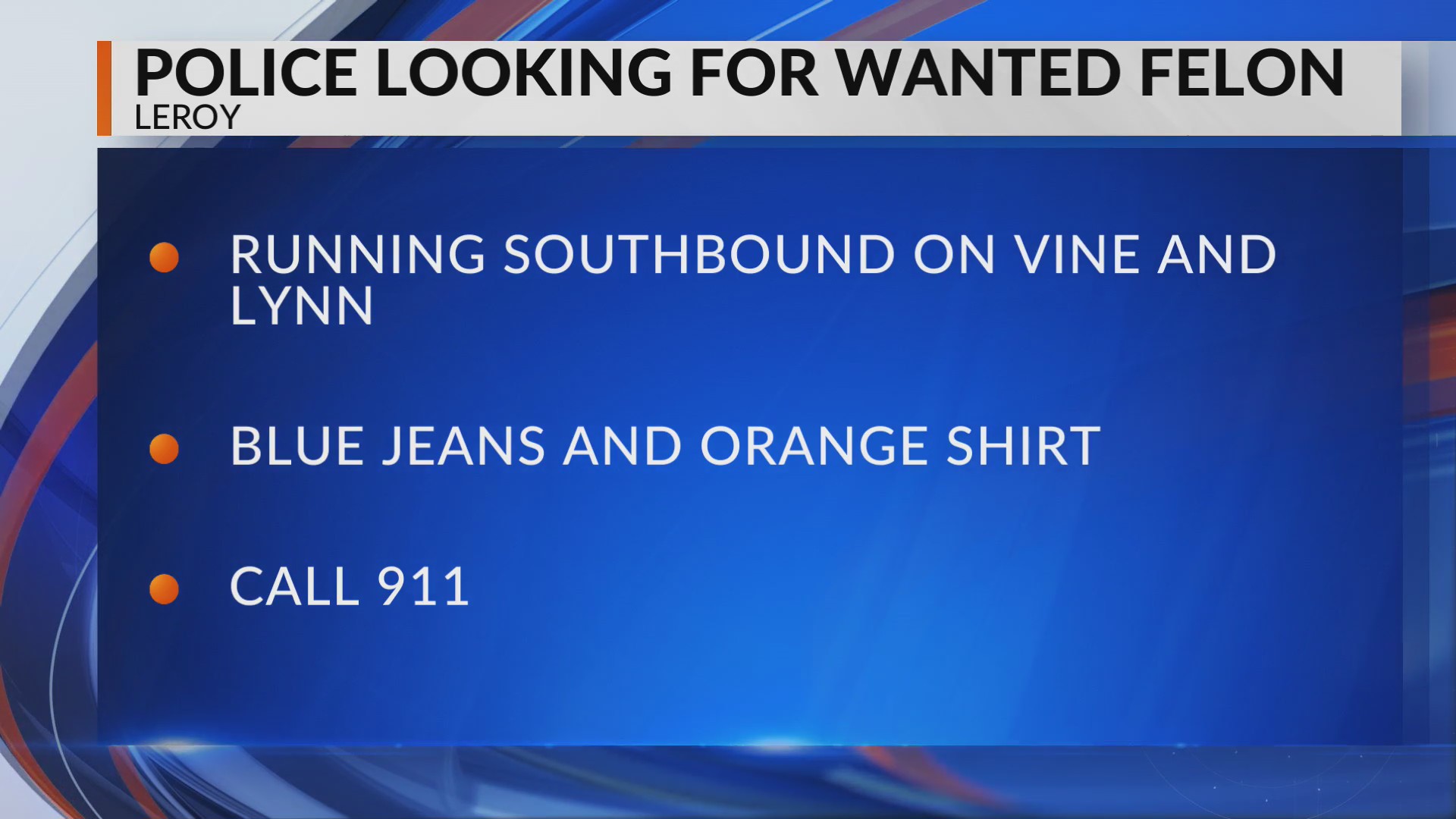 LeRoy Police looking for wanted felon on the run – WCIA.com