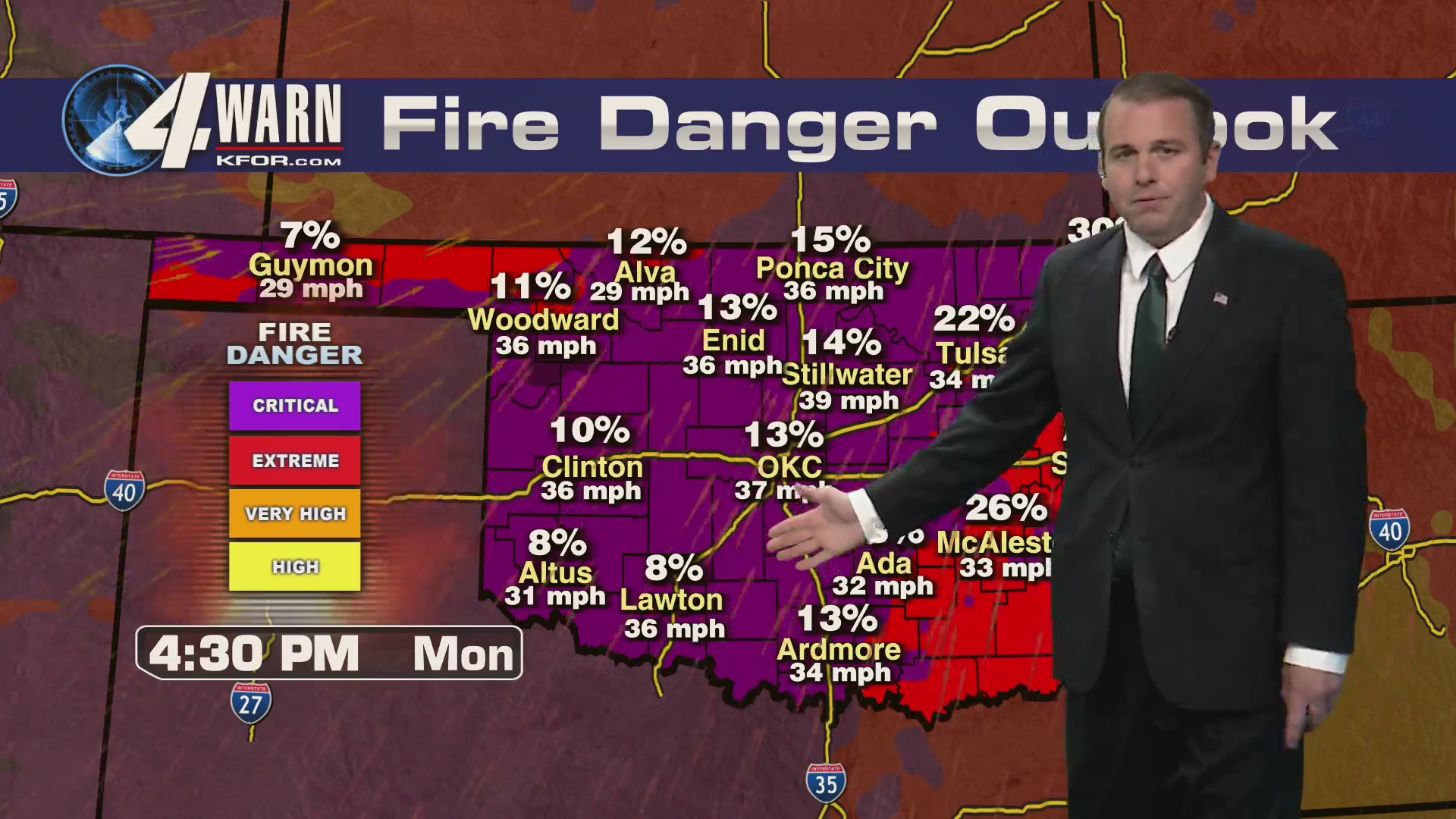 Aaron Brackett tracks our next chance of fire danger! 3-15-25 – KFOR ...
