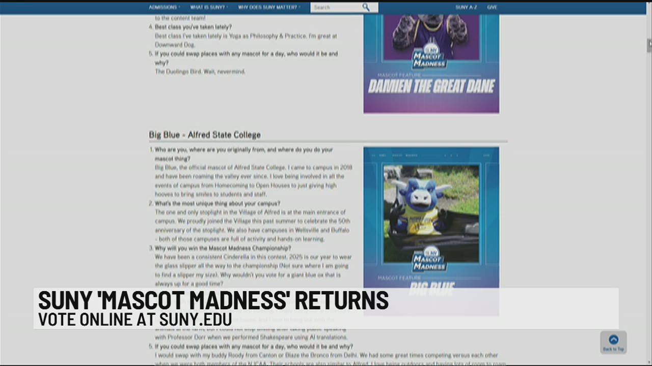 SUNY Mascot Madness returns – NEWS10 ABC